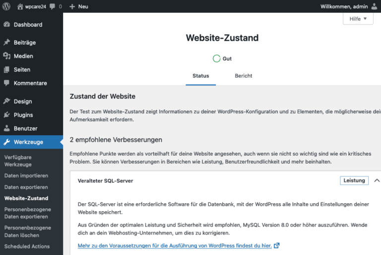 WordPress Datenbank (MySQL / MariaDB) aktualisieren (Upgrade) WordPress Datenbank (MySQL / MariaDB) aktualisieren (Upgrade)