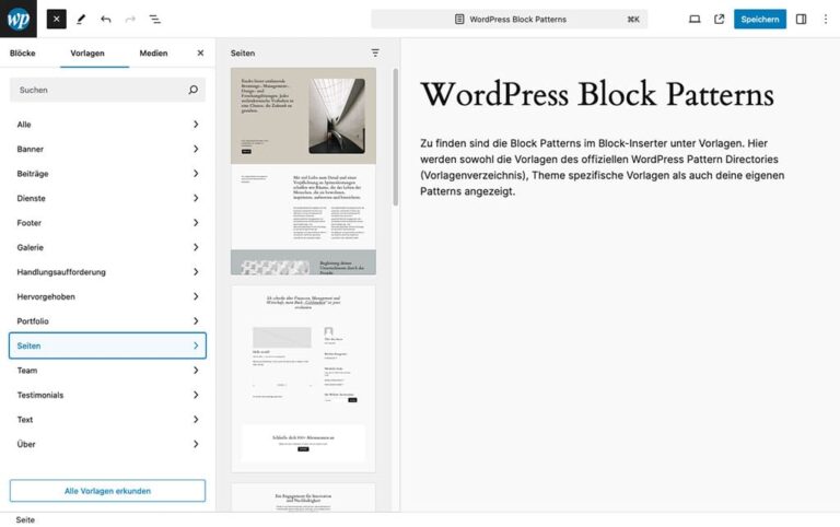 Was sind WordPress Block Patterns? – WordPress Glossar
